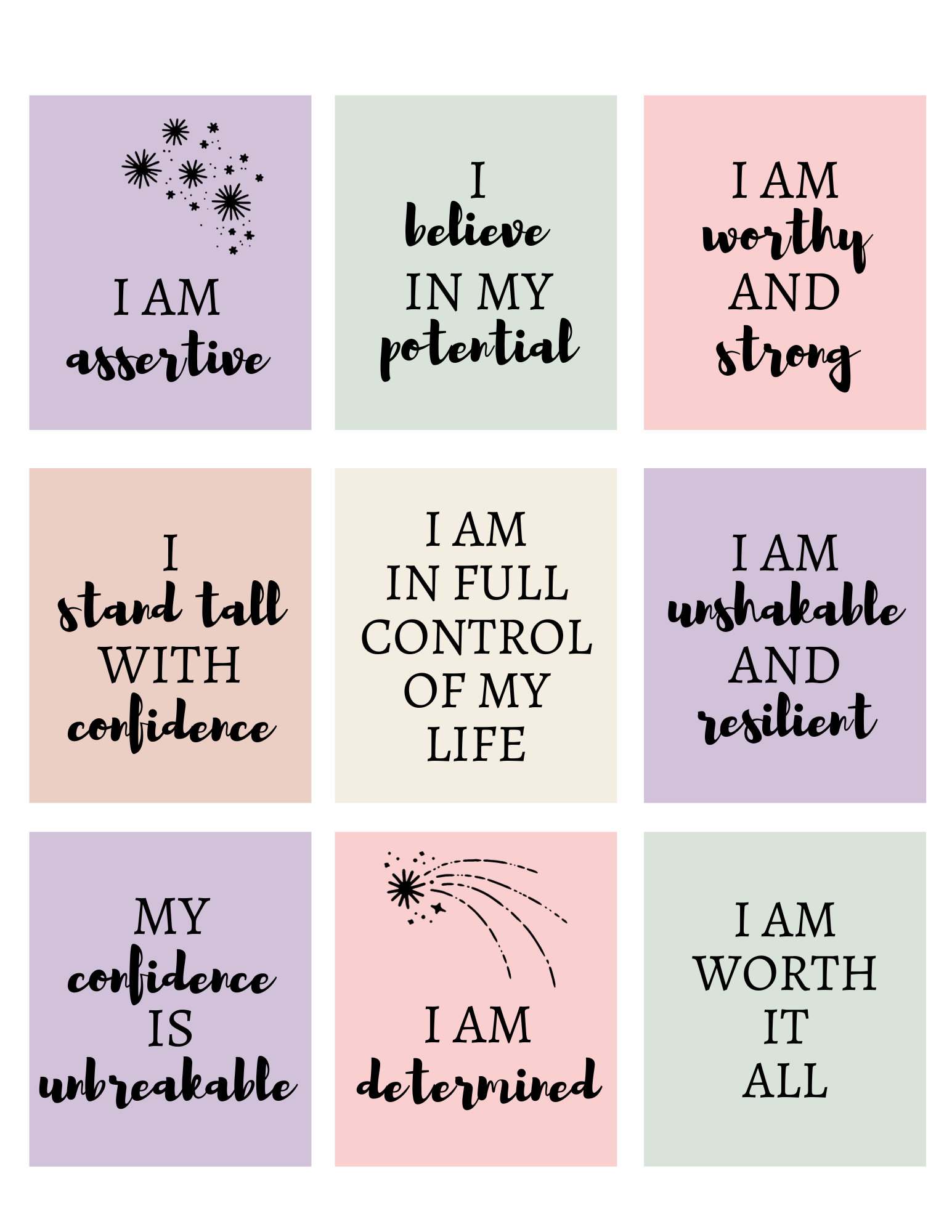 Affirmation Cards Printable Daily Affirmations for - Etsy