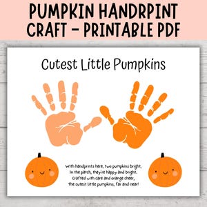 Cutest Little Pumpkin Handprint Craft, Fall Handprint Craft, Halloween ...