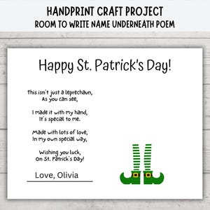 St. Patrick's Day Handprint Craft, Leprechaun St. Patrick's Day ...