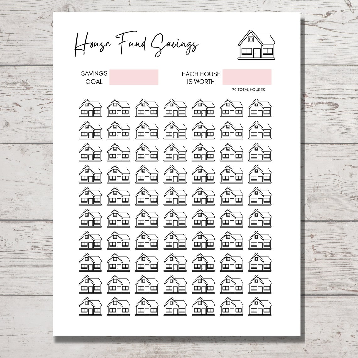 House Fund Savings Printable, House Fund Tracker, Money Saving ...