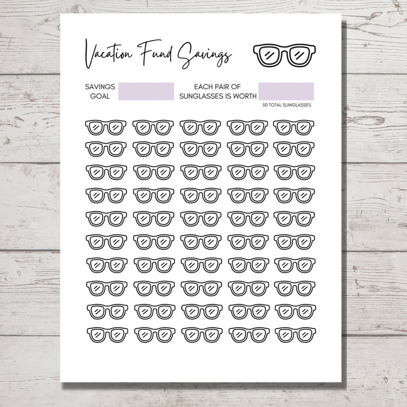 Vacation Fund Savings Printable Vacation Fund Tracker Money - Etsy