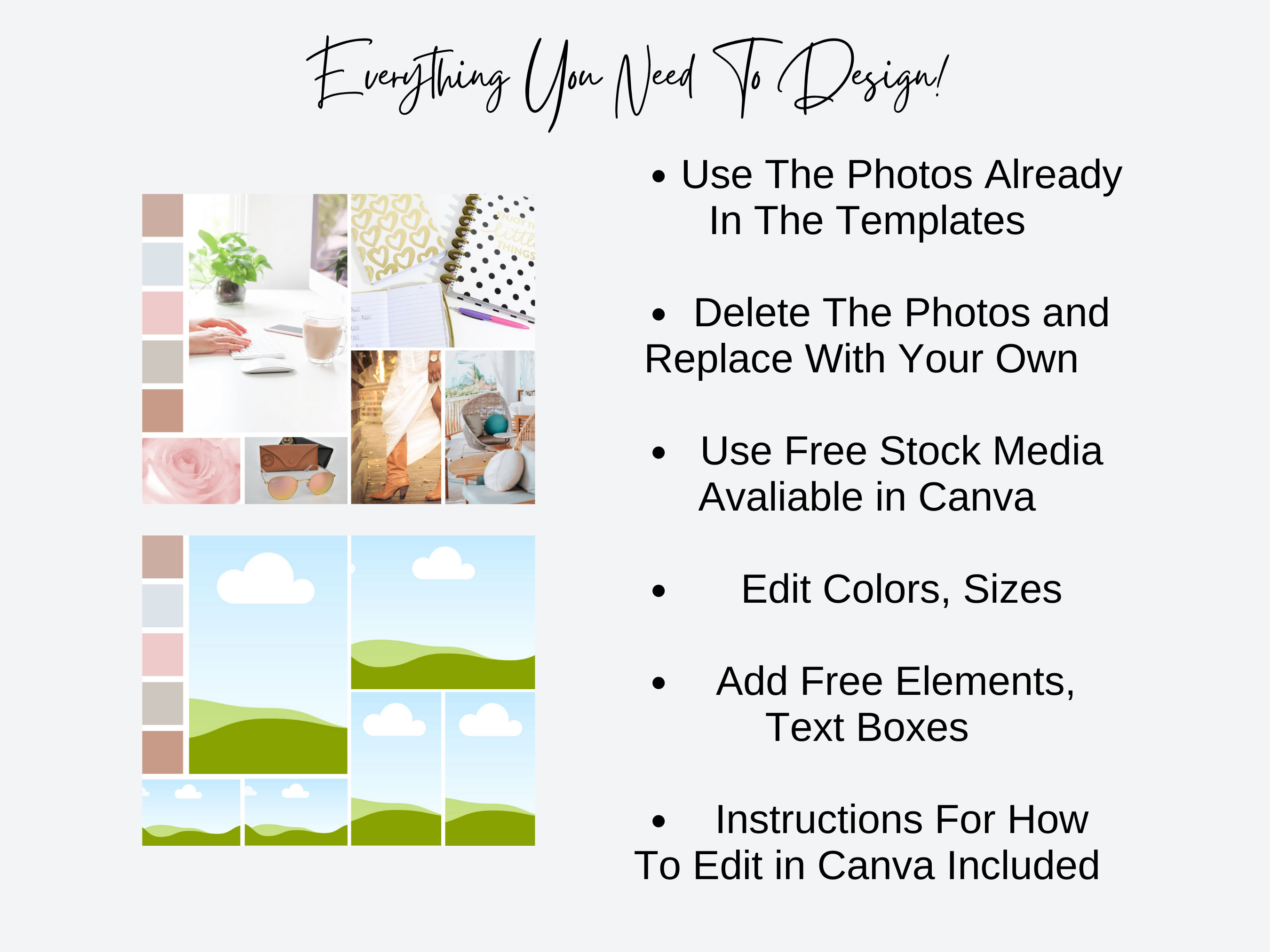 Mood Board Template, Editable Mood Board Canva, Inspiration Board, DIY ...