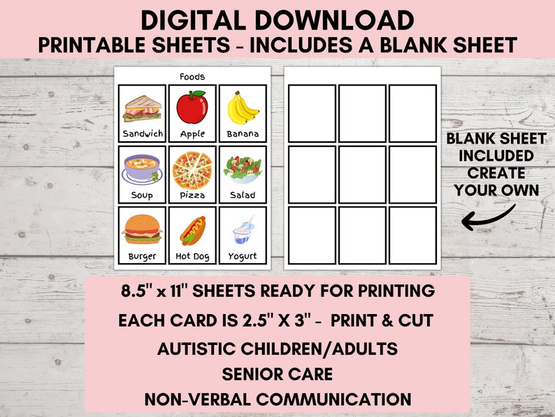Nonverbal Communication Cards, Visual Board, Flash Cards Special Needs ...