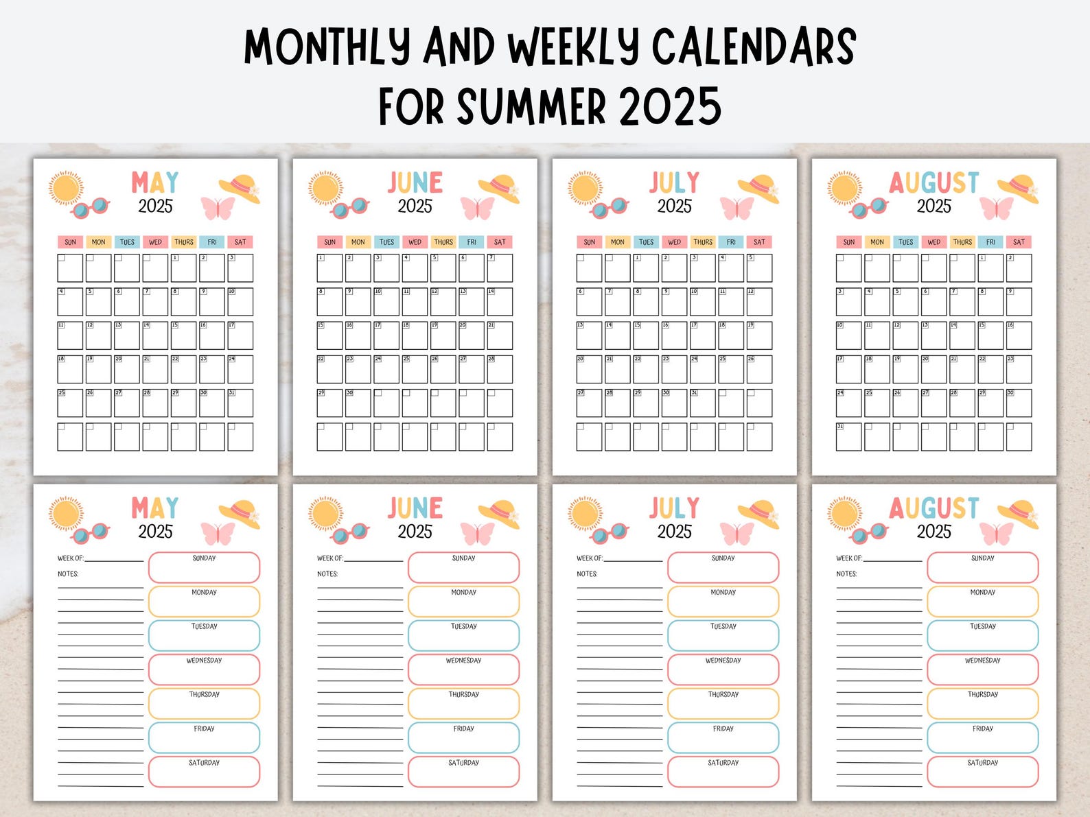 Summer Planner for Kids, 2025 Printable, Editable Canva Template ...