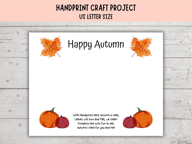 Happy Fall Handprint Craft, Happy Autumn Handprint Art, Autumn ...