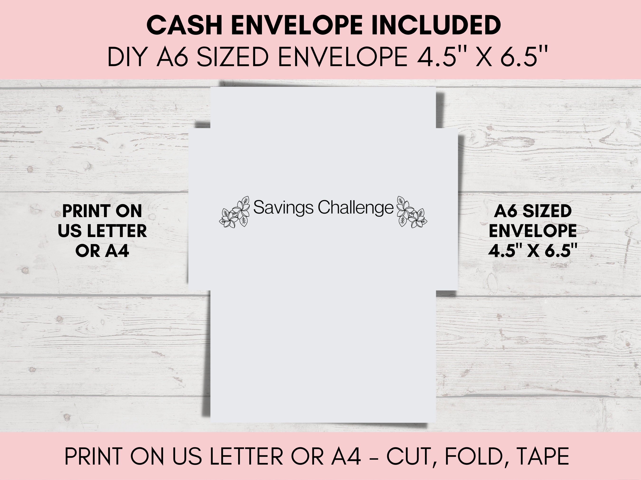 100 Envelope Challenge Printable, 5050 Money Savings Printable ...