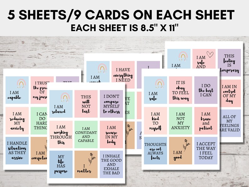 Anxiety Coping Cards, Affirmation Cards Printable, Anxiety Cards ...