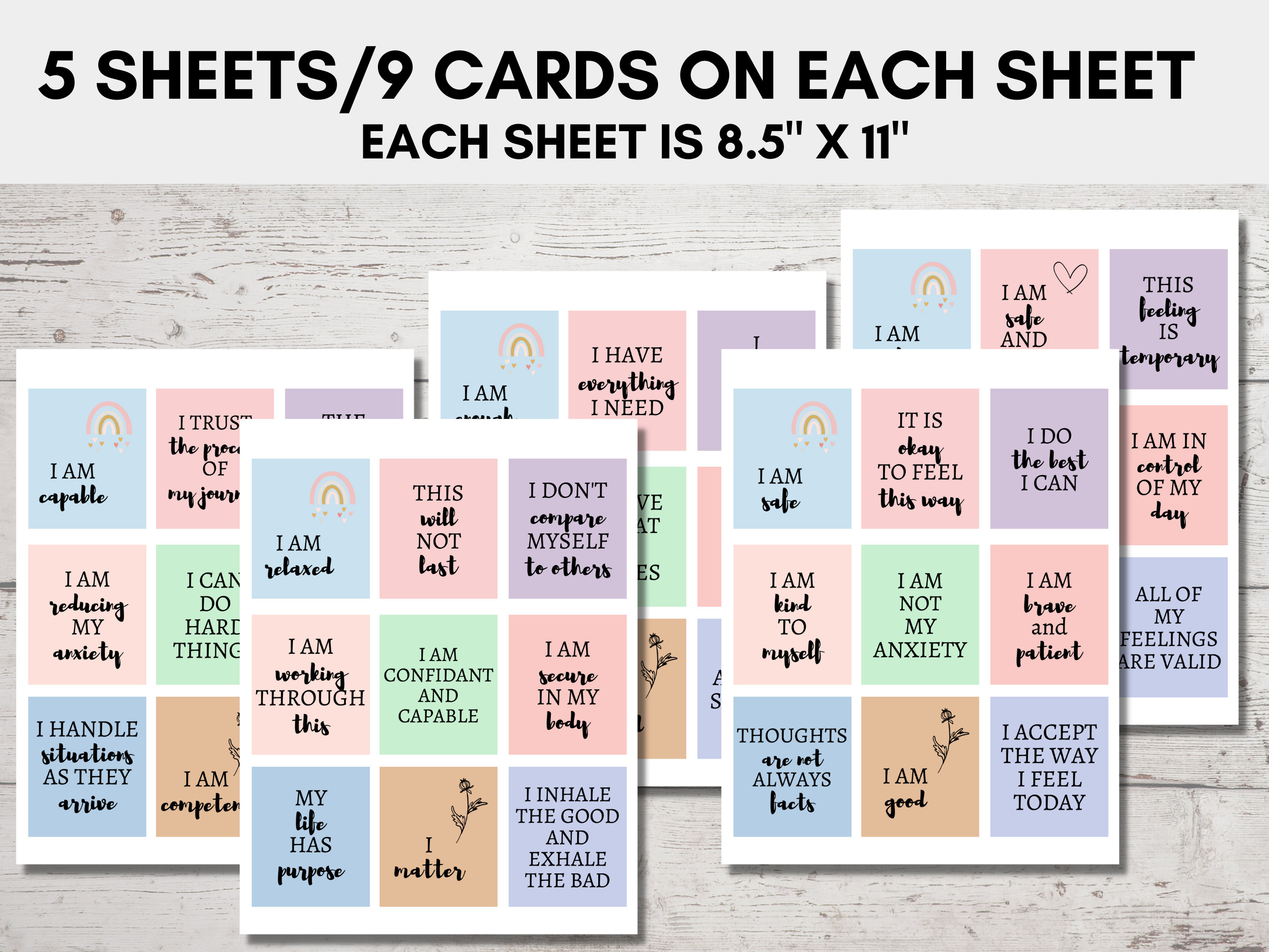 Anxiety Coping Cards, Affirmation Cards Printable, Anxiety Cards ...