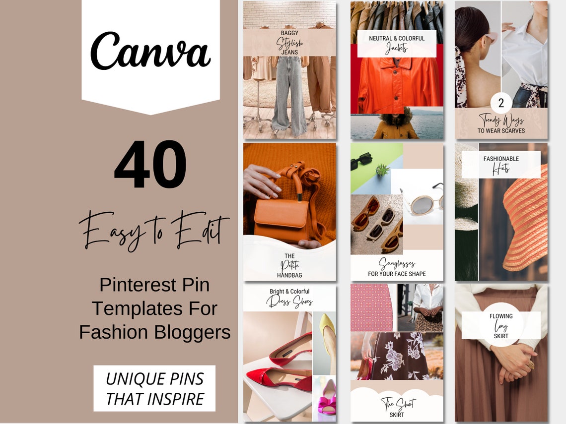 Pinterest Templates Fashion, Fashion Blogger Pinterest Templates ...