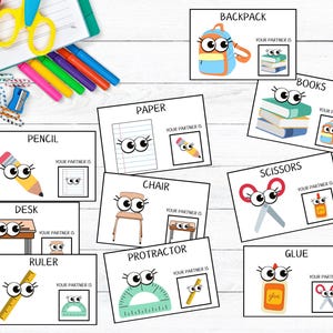 Partner Pairing Cards, Classroom Partner Cards, Pairing Cards, Back to ...