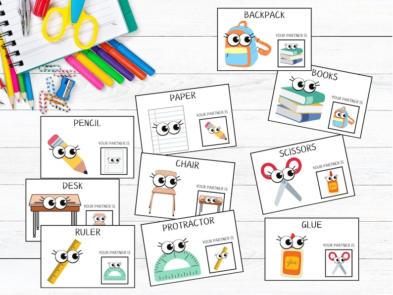 Partner Pairing Cards, Classroom Partner Cards, Pairing Cards, Back to ...