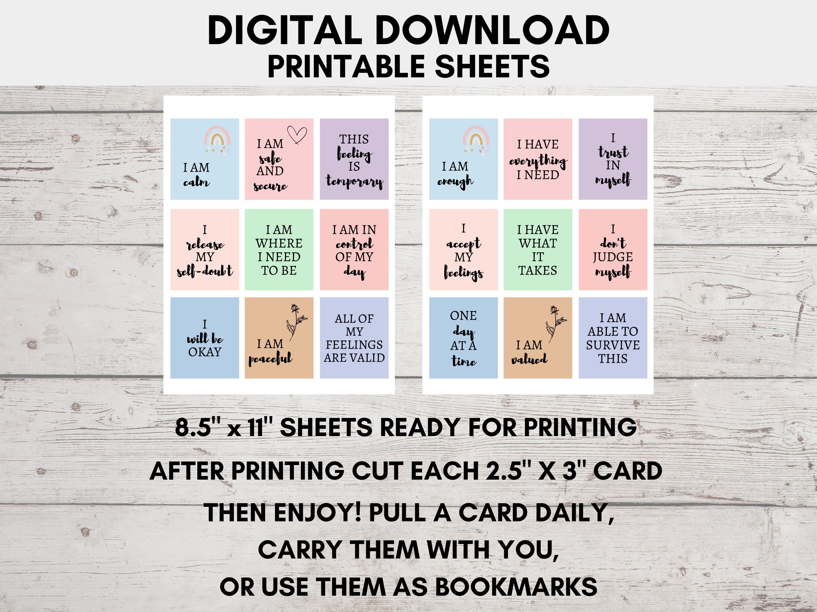 Anxiety Coping Cards, Affirmation Cards Printable, Anxiety Cards ...