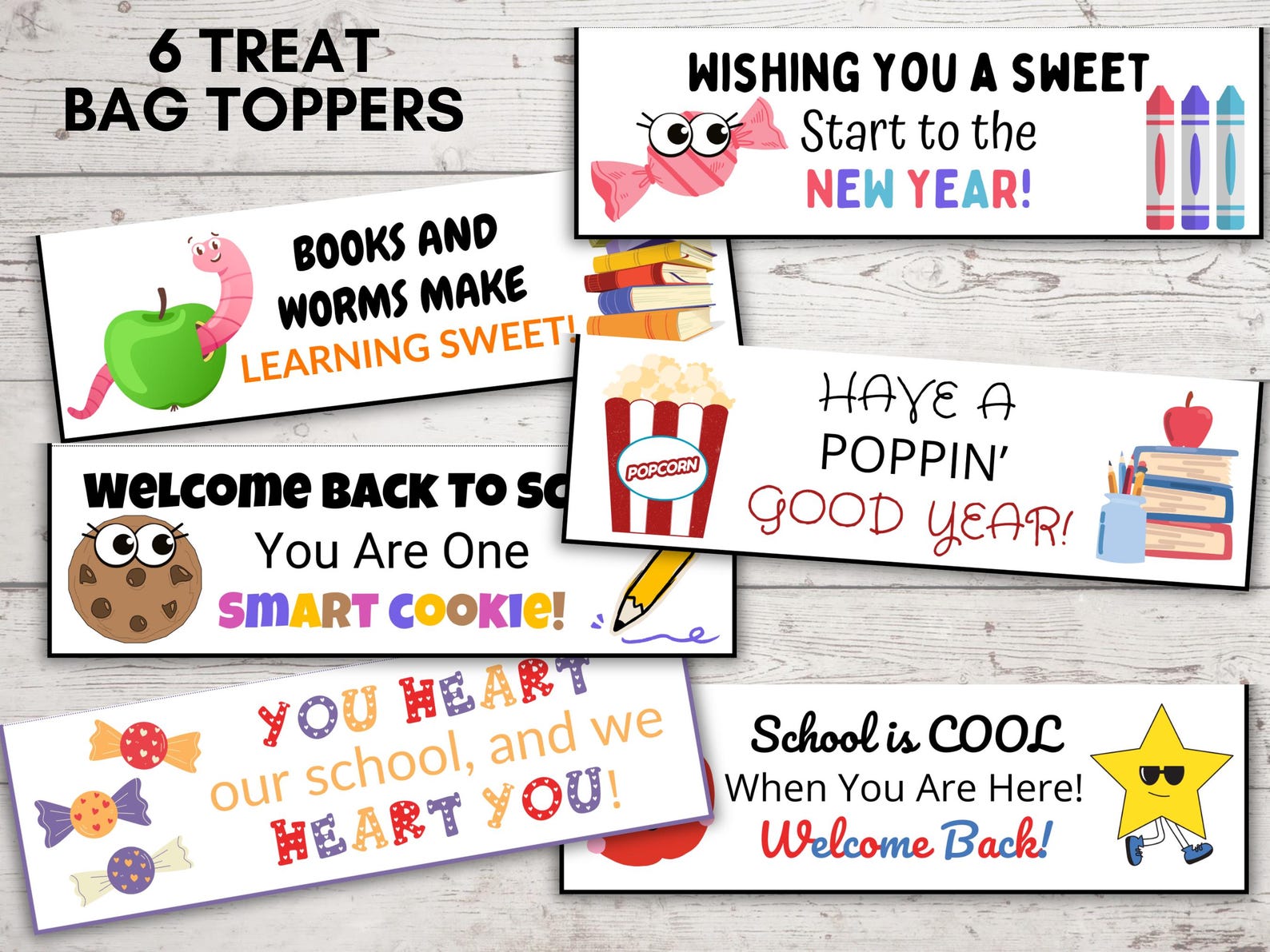 Back to School Treat Bag Topper, First Day of School Cookie Topper ...
