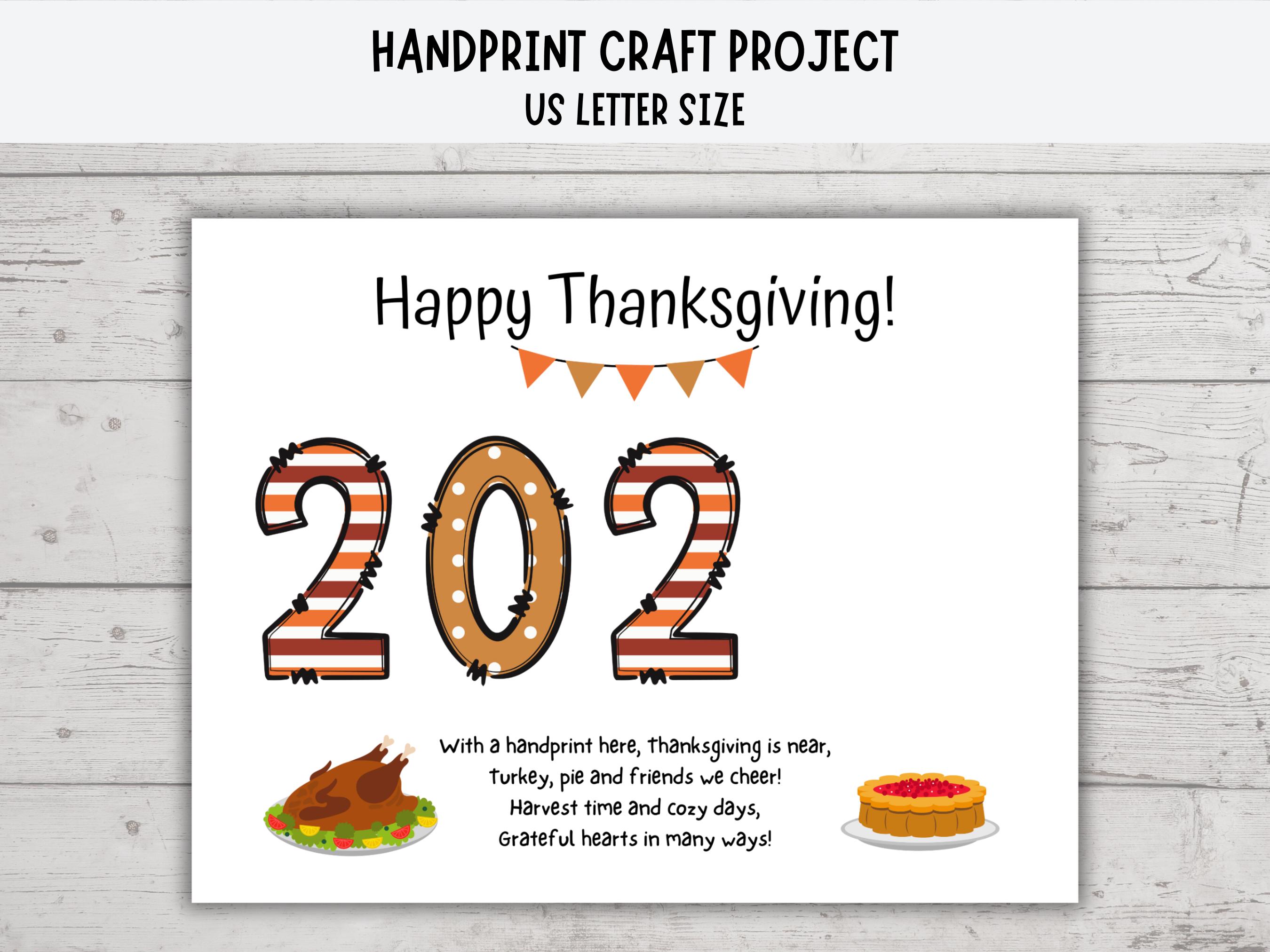 Thanksgiving Handprint Craft 2025, Happy Thanksgiving Handprint Art ...
