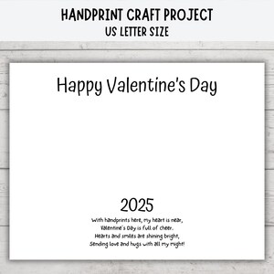 Valentines Day Handprint Craft, 2025 Winter Handprint Template ...