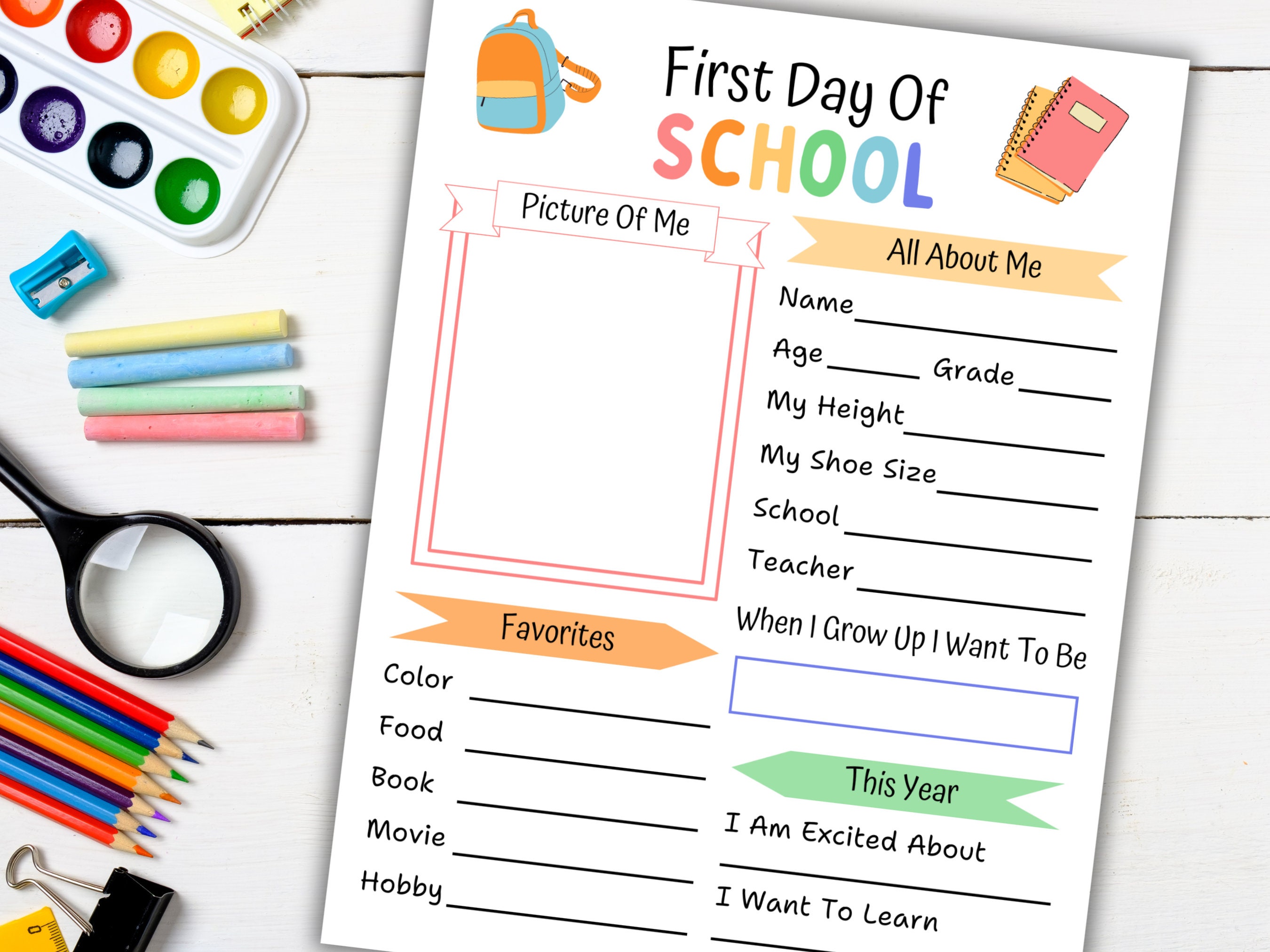 First Day of School Interview, Back to School Printable, Back to School ...
