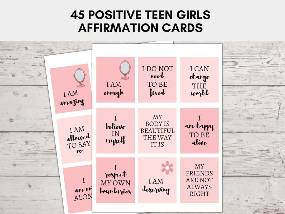 Affirmation Cards Teens, Positive Affirmation Cards for Teenage Girls ...