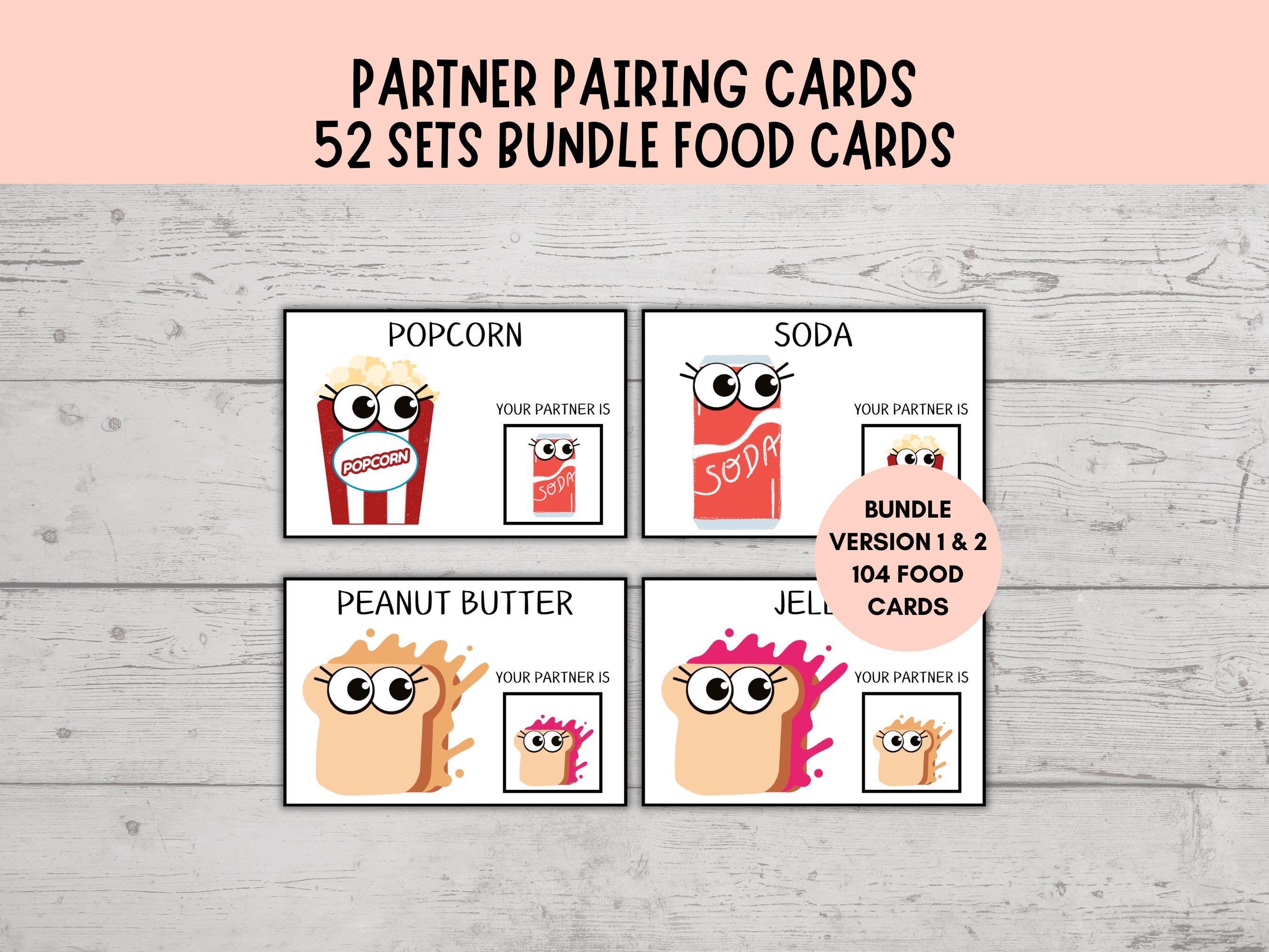 Partner Pairing Cards, Classroom Partner Cards, Pairing Cards, Peanut ...