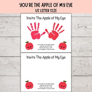 Apple Handprint Craft, Bundle Fall Handprint Craft, Cutest Little Apple ...