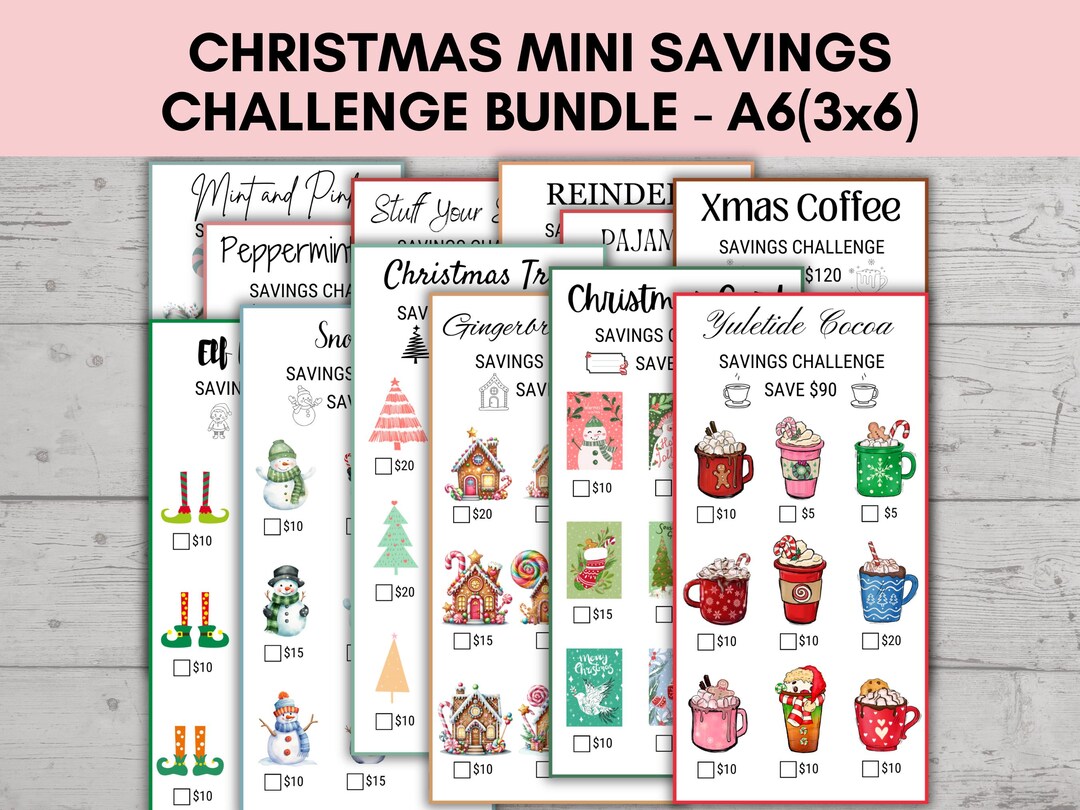 Mini Savings Challenge, CHRISTMAS Low Income Savings Challenge, A6 ...