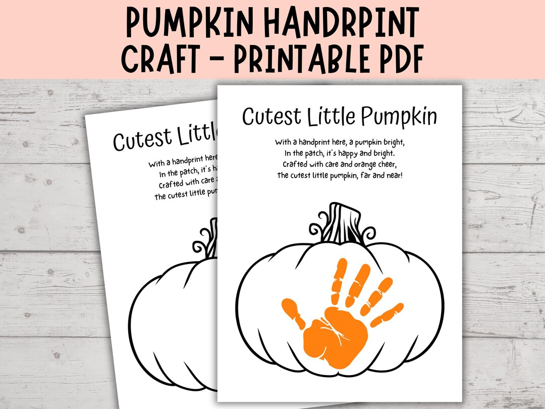 Cutest Little Pumpkin Handprint Craft, Fall Handprint Craft, Halloween ...