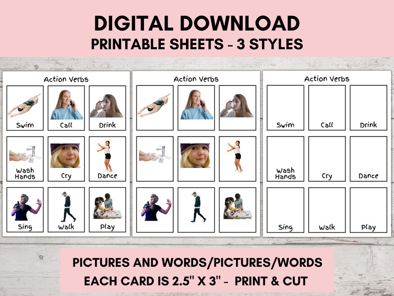 Nonverbal Communication Cards, Visual Board, Flash Cards Special Needs ...