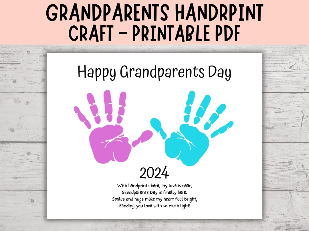 Grandparents Day Handprint Craft, 2024, Happy Grandparents Day ...
