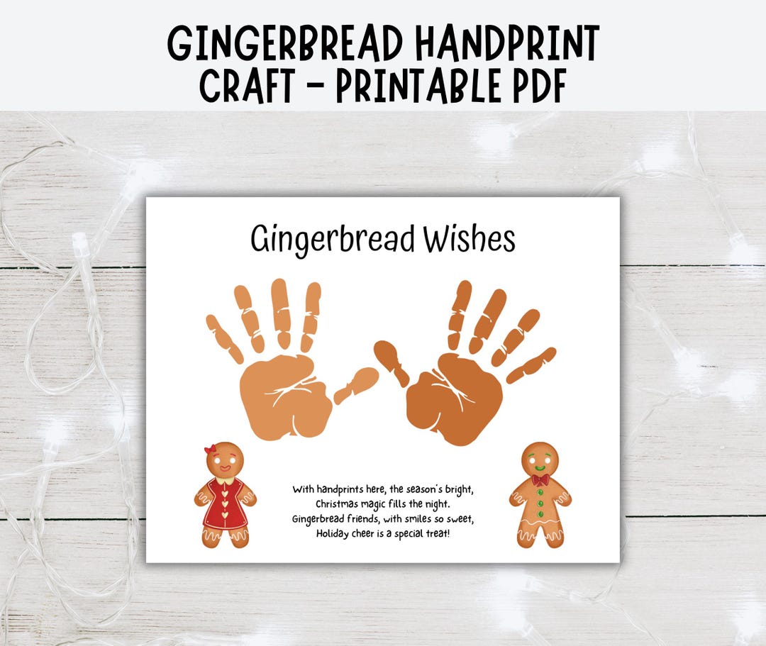 Christmas Handprint Craft, Gingerbread Handprint Template, Merry ...
