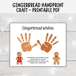 Christmas Handprint Craft, Gingerbread Handprint Template, Merry ...