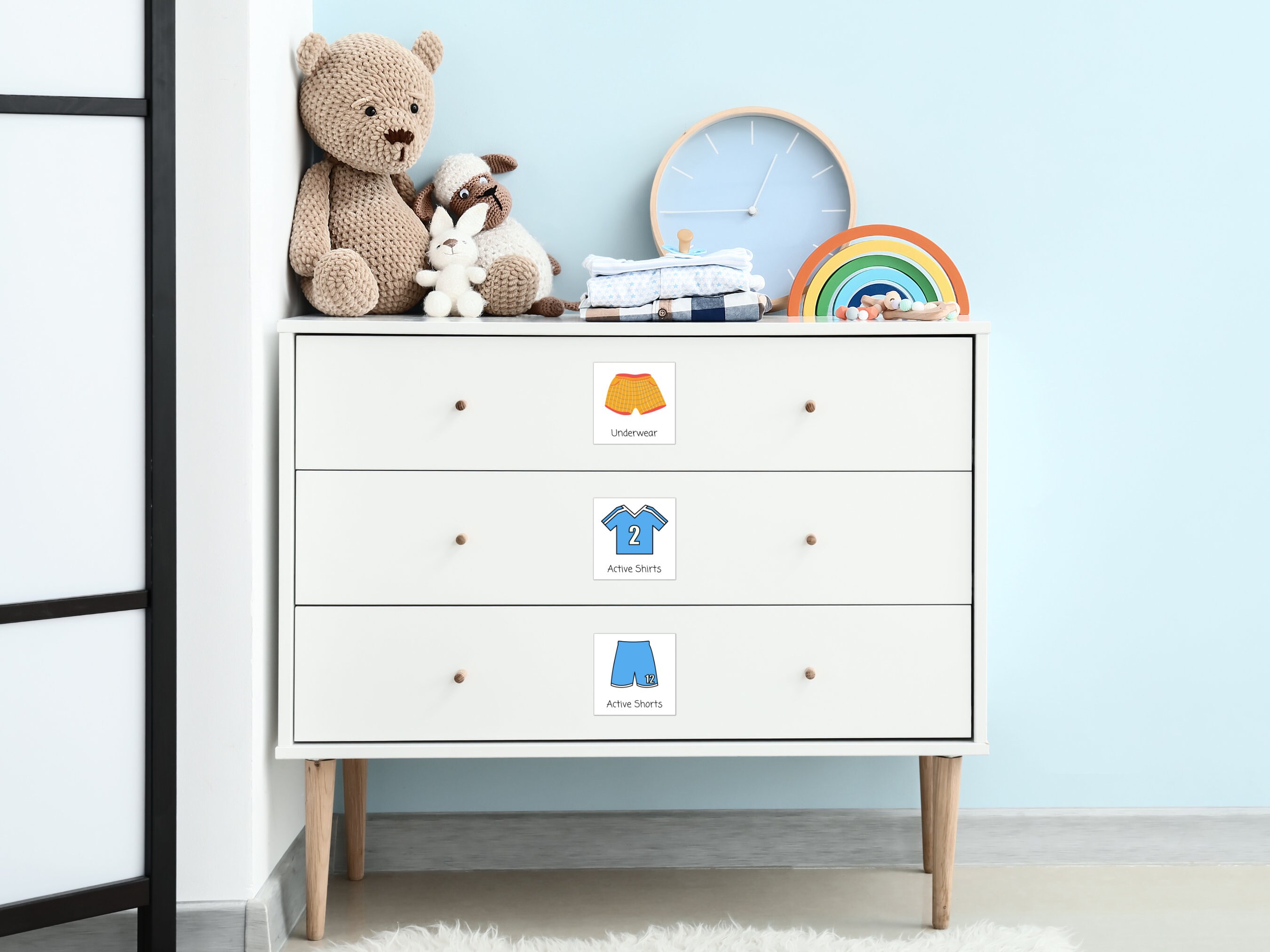 Kids Dresser Labels, EDITABLE & PRITNTABLE Closet Storage Labels ...