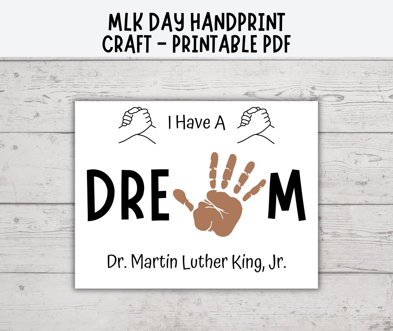MLK Day Handprint Craft, Black History Month Kids Craft Handprint Art ...