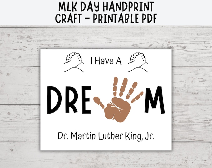MLK Day Handprint Craft, Black History Month Kids Craft Handprint Art ...