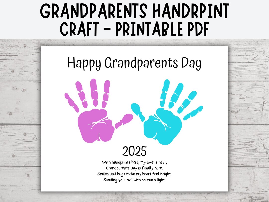 Grandparents Day Handprint Craft, 2025, Happy Grandparents Day ...