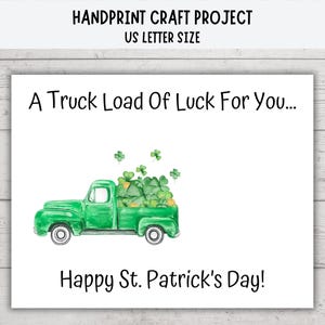 St. Patrick's Day Handprint Craft, Truck St. Patrick's Day Handprint ...
