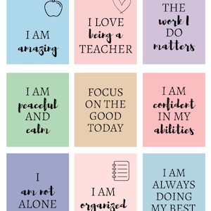 Teacher Affirmation Cards, Positive Words of Encouragement for Teachers ...