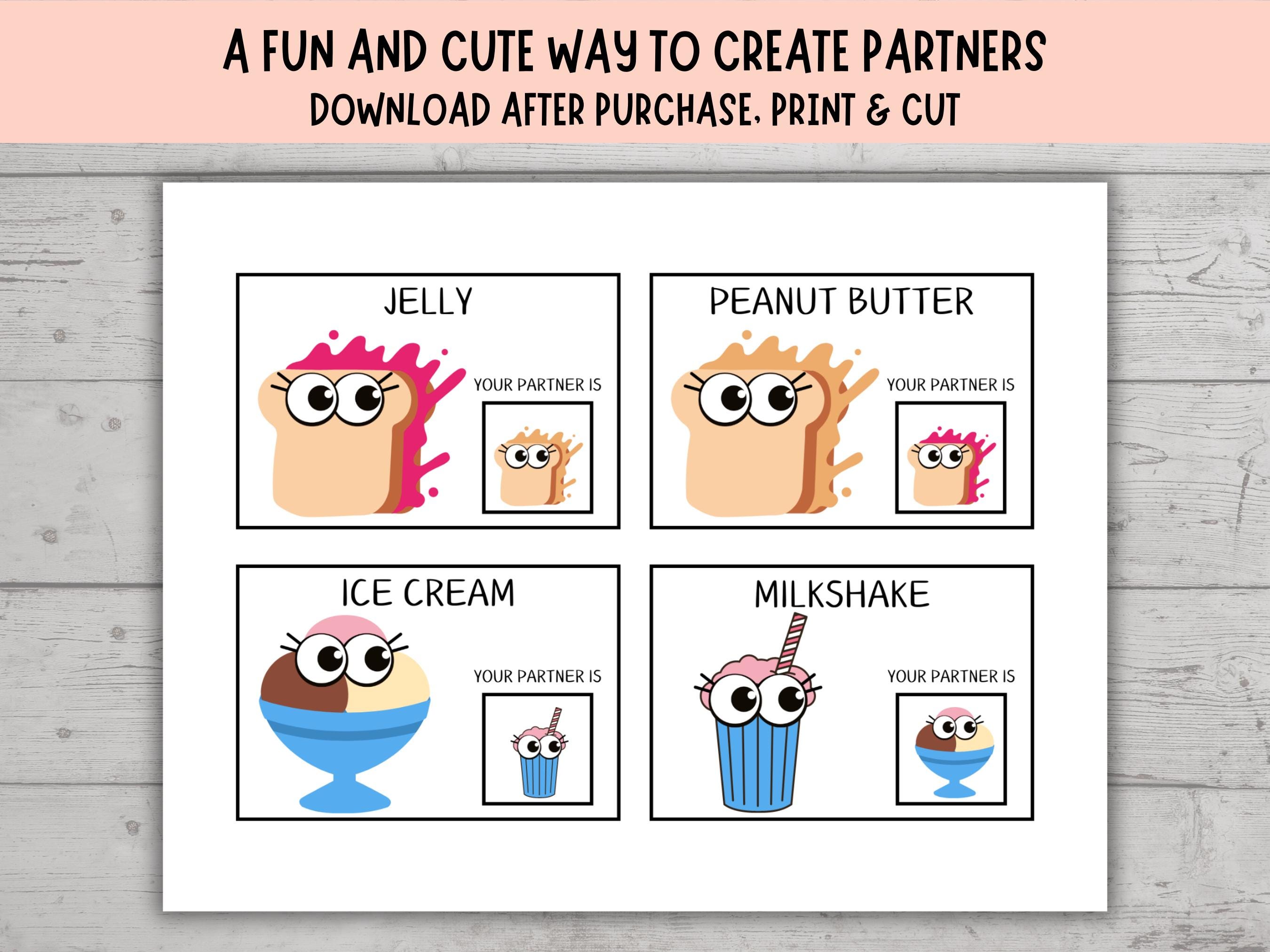 Partner Pairing Cards, Classroom Partner Cards, Pairing Cards, Peanut ...