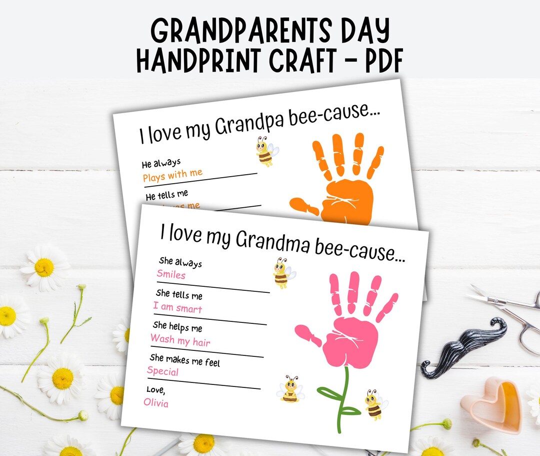 Grandparents Day Handprint Craft, Happy Grandparents Day Handprint I ...