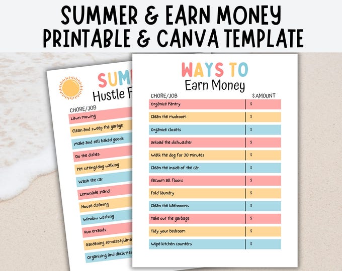Summer Planner Bundle for Kids, Printable Editable Canva Templates ...