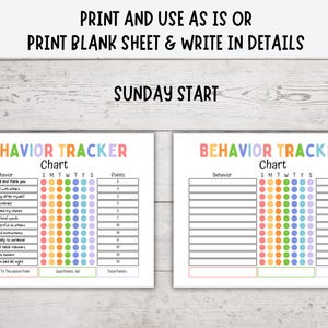 Behavior Tracker for Kids, Kids Reward Reward Chart Printable, Good ...