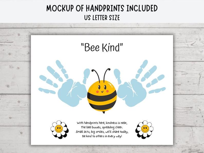 Kindness Handprint Activities, Bee Kind, Kindness Handprint Template ...