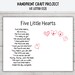 Five Little Hearts Handprint Craft, Valentines Day Handprint Art for ...