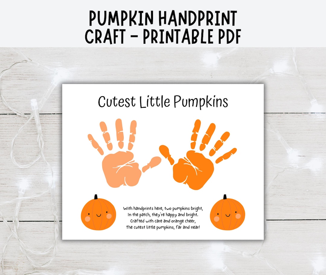 Cutest Little Pumpkin Handprint Craft, Fall Handprint Craft, Halloween ...