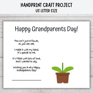Grandparents Day Handprint Craft, Happy Grandparents Day Handprint ...