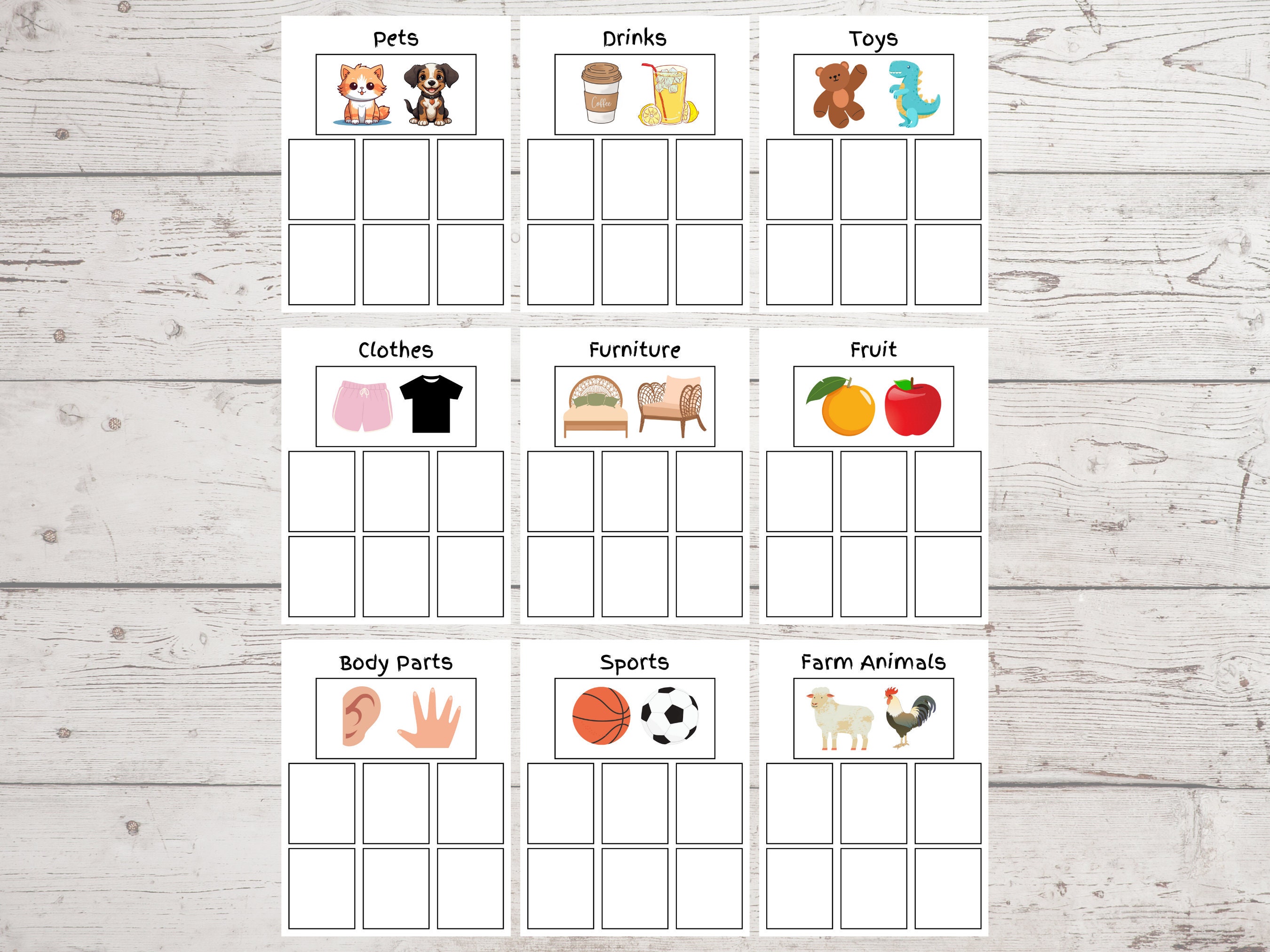 Category Sorting Bundle 1-5, Speech Therapy, Sorting Objects Into ...