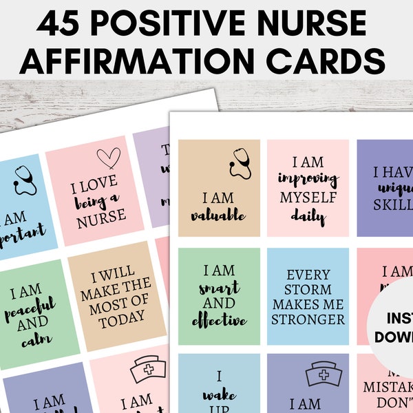 Nursing Daily Affirmation Cards - Etsy