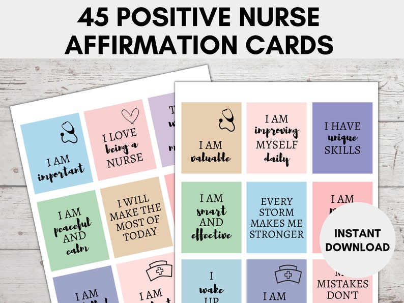 Nurse Affirmation Cards Positive Words of Encouragement for - Etsy