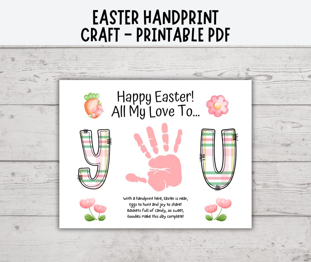 Easter Handprint Craft, Spring Easter Handprint Template, Easter ...