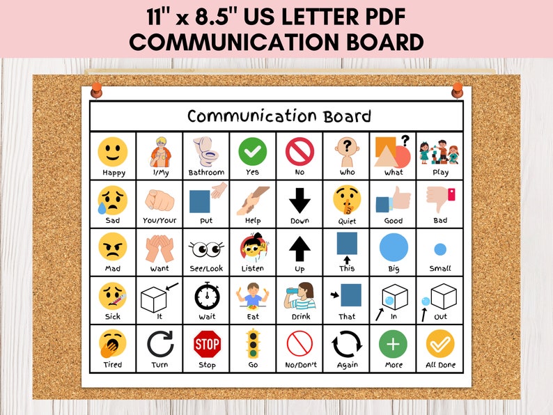 Nonverbal Communication Cards & Boards Bundle, 99 Cards, 2 Boards ...