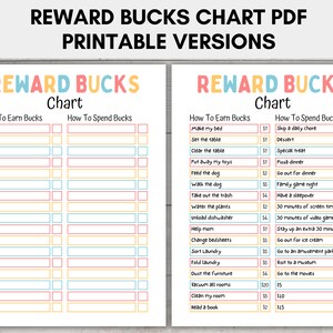 Reward Bucks for Kids, Reward Bucks Printable, Reward Chart, Good ...