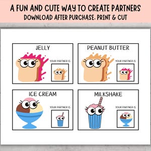 Partner Pairing Cards, Classroom Management, Pairing Cards, Peanut ...